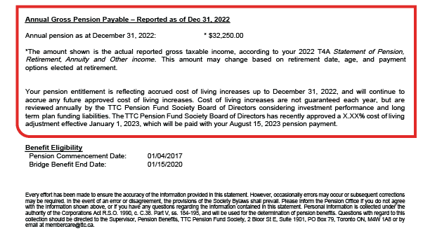 Understanding your biennial statement | TTC Pension Plan